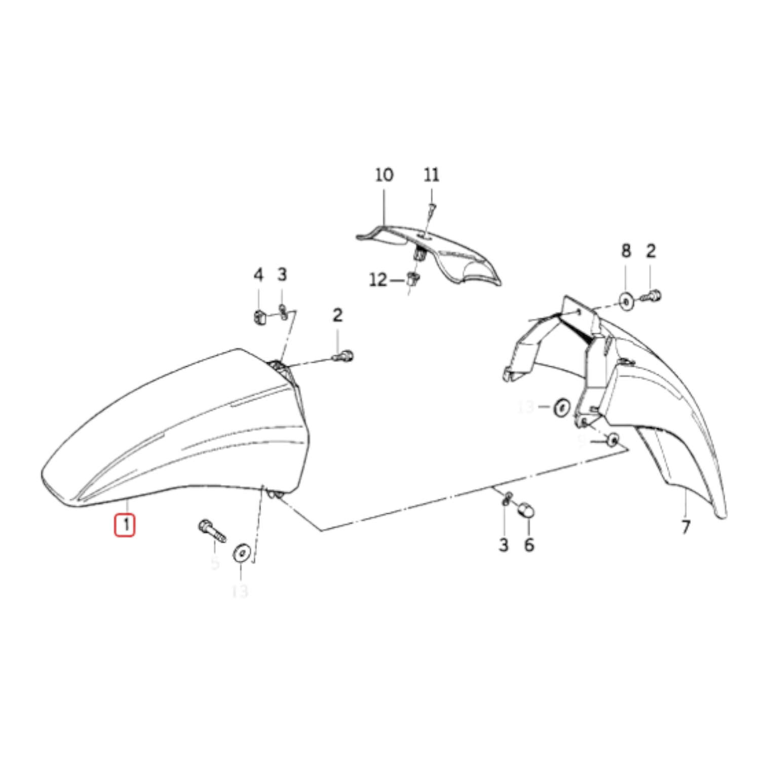 Mudguard front two piece front half BMW K75 K100 K1100 R80 R100 USED 4 ...